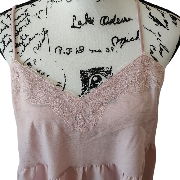 JODIFL | Tops | Nwt Cottagecore Babydoll Pink Lace Camisole | Poshmark
